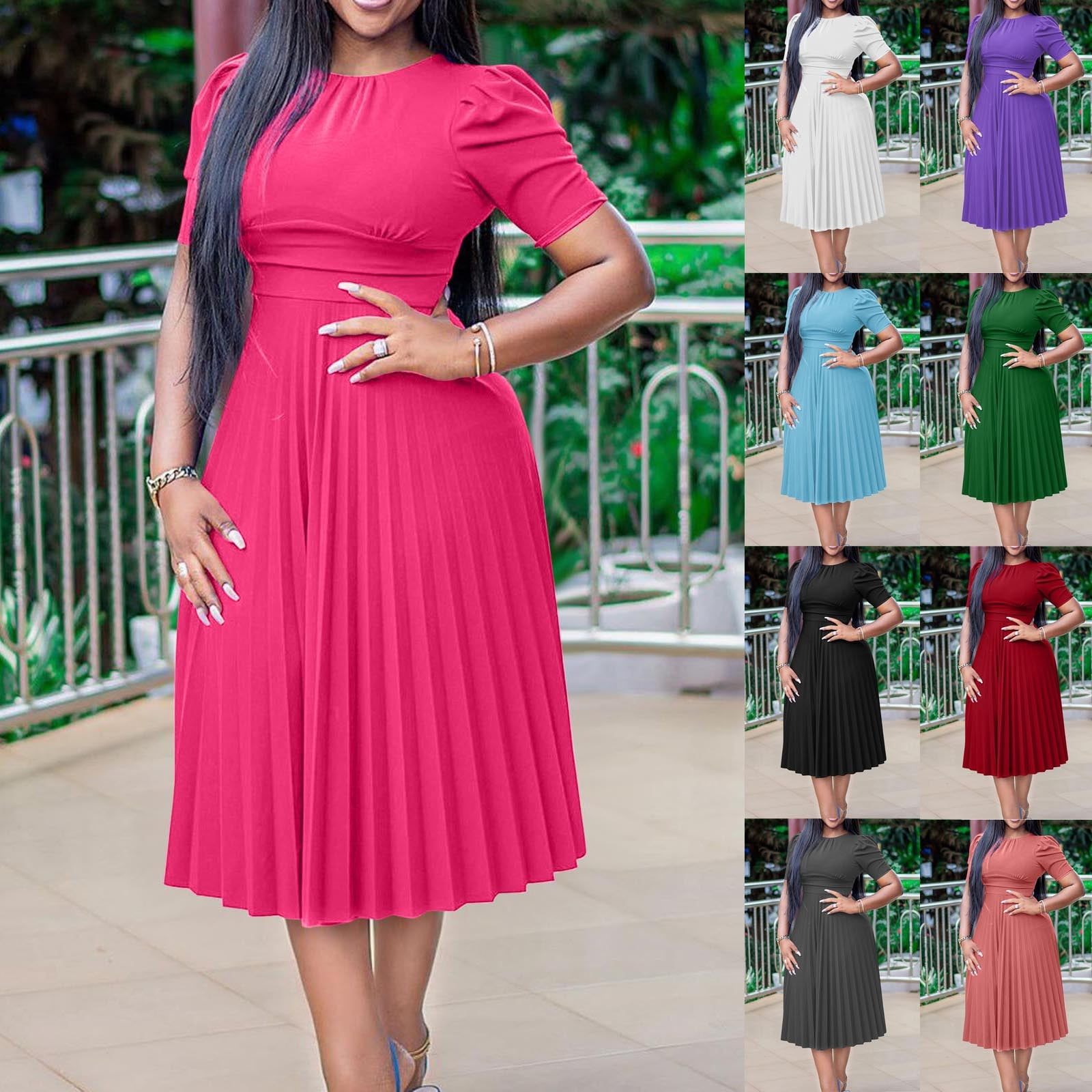 Aboser Semi Formal Dresses for Women Elegant Pleated A Line Dress ...