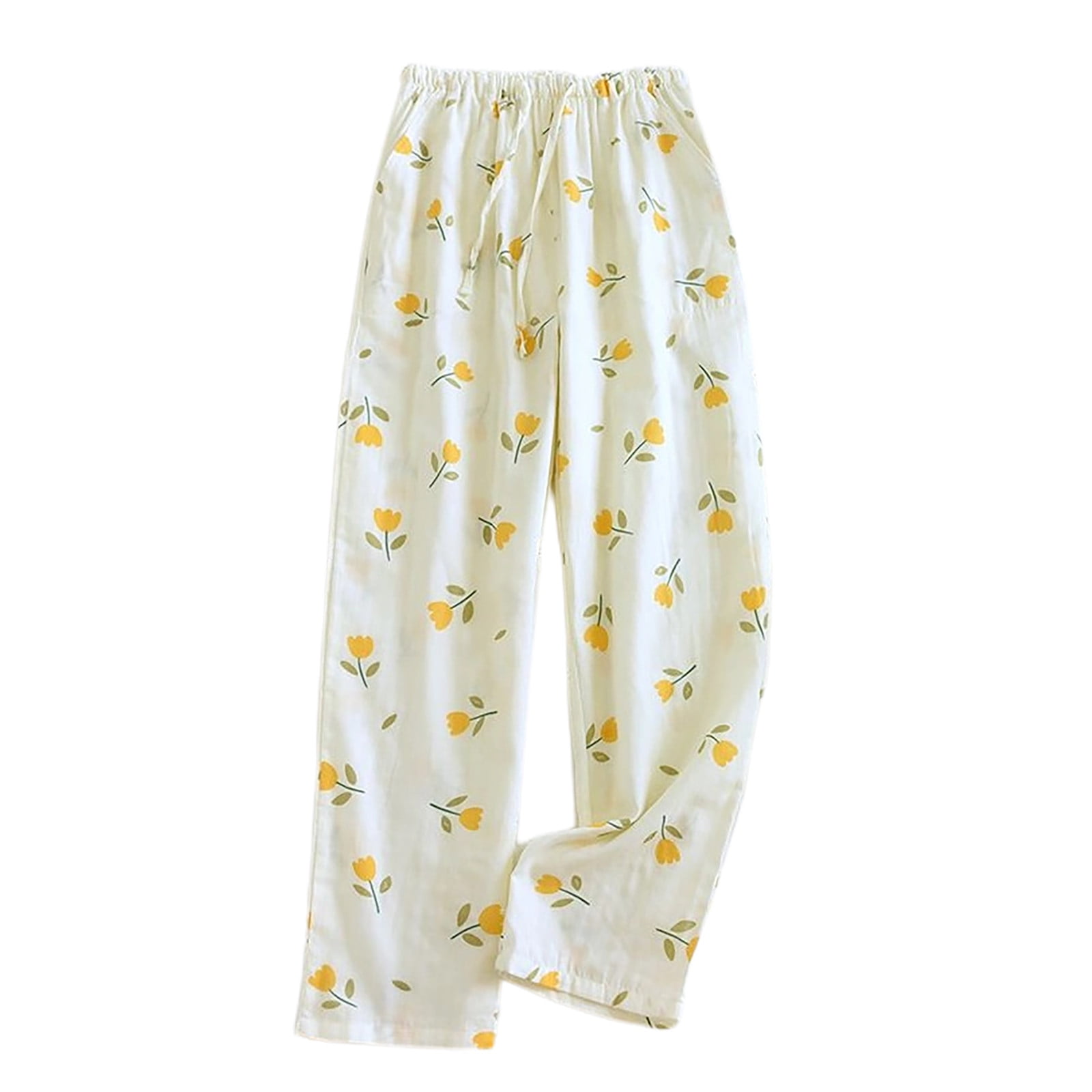 Aboser Sleep Pants for Women Adjustable Waistband Pajama Pants with ...