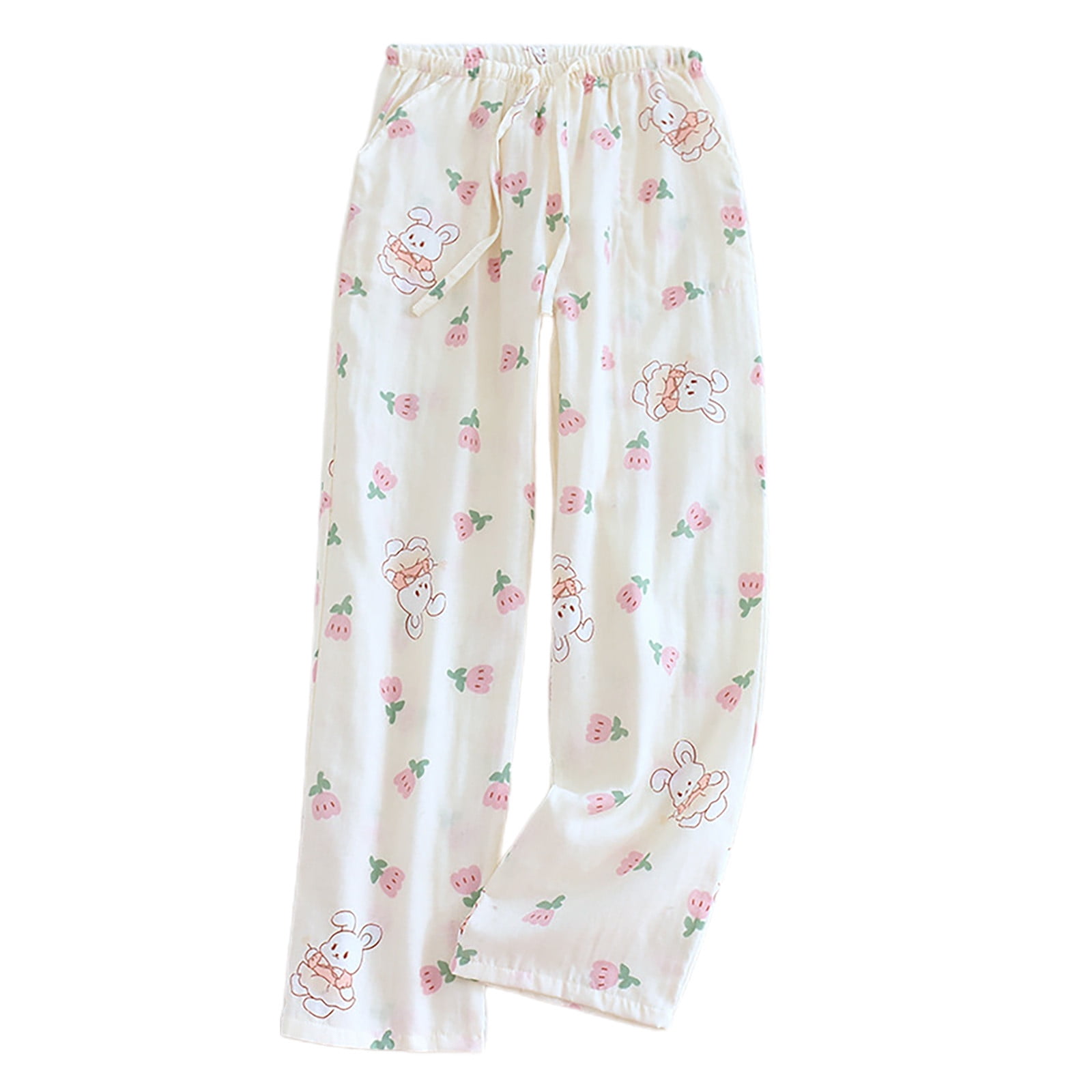 Aboser Sleep Pants for Women Adjustable Waistband Pajama Pants with ...