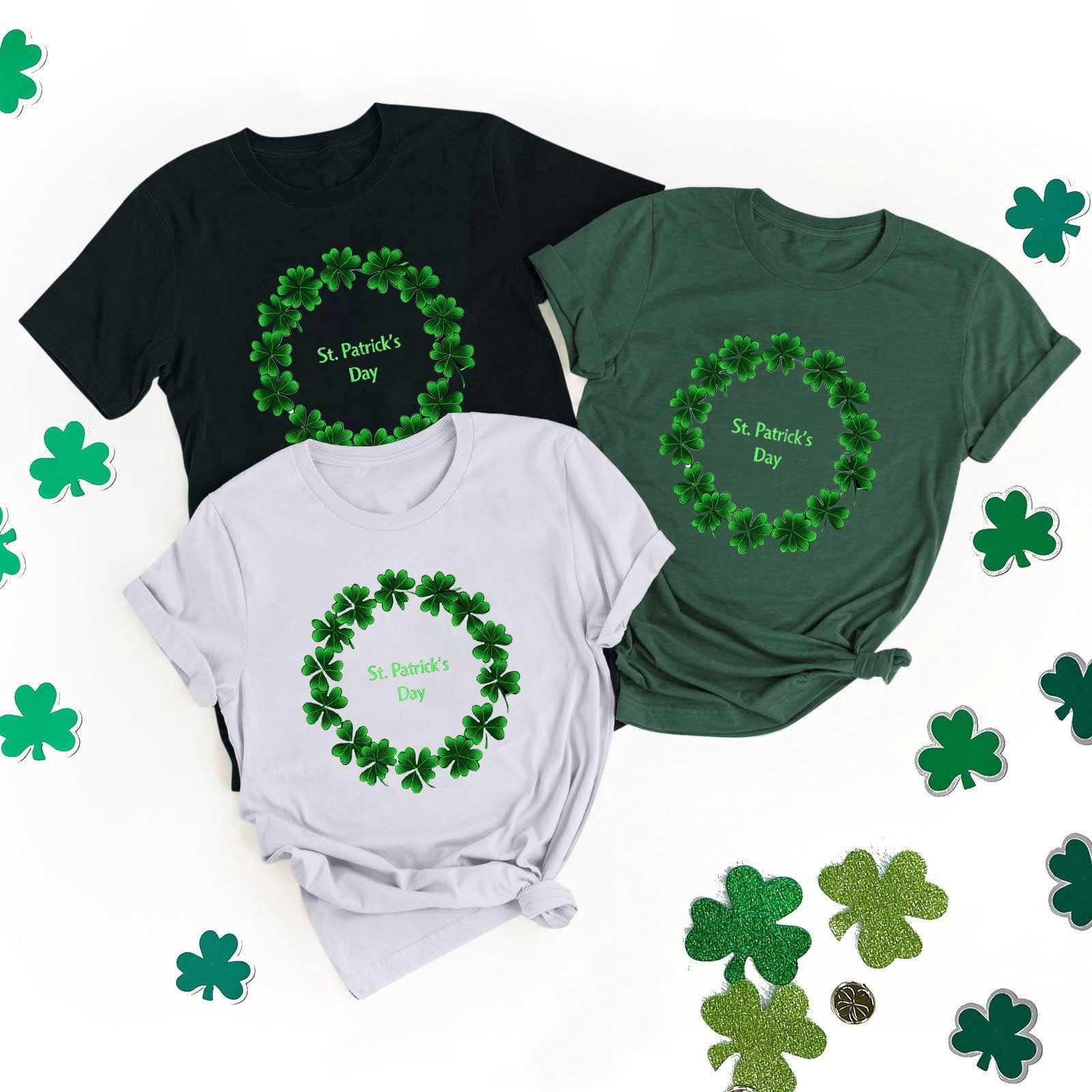 Aboser St Patrick's Day Graphic Shirts Women Cute Lucky Shamrock Tops ...