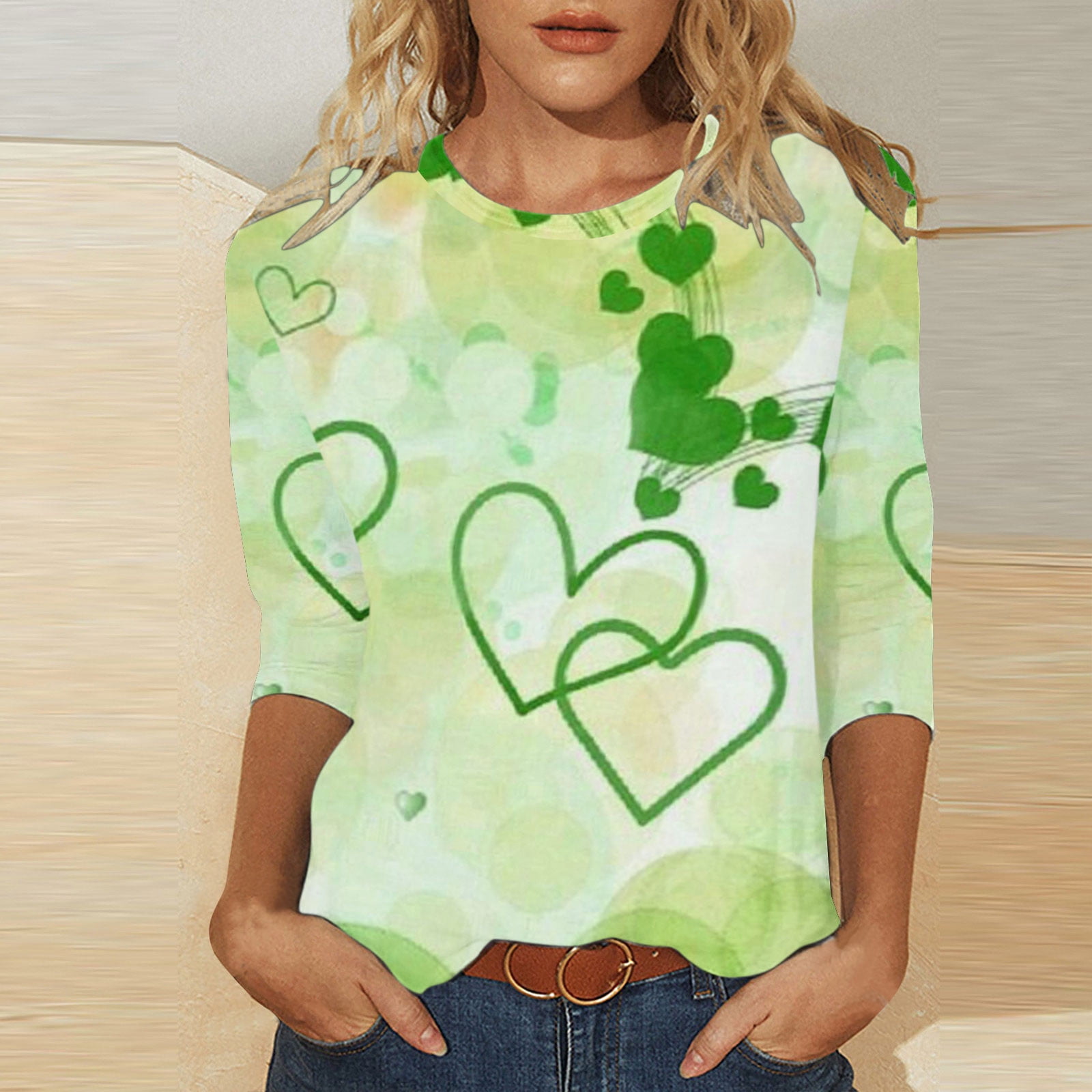 Aboser St Patricks Day Shirts For Women Lucky Shamrock Graphic Tees