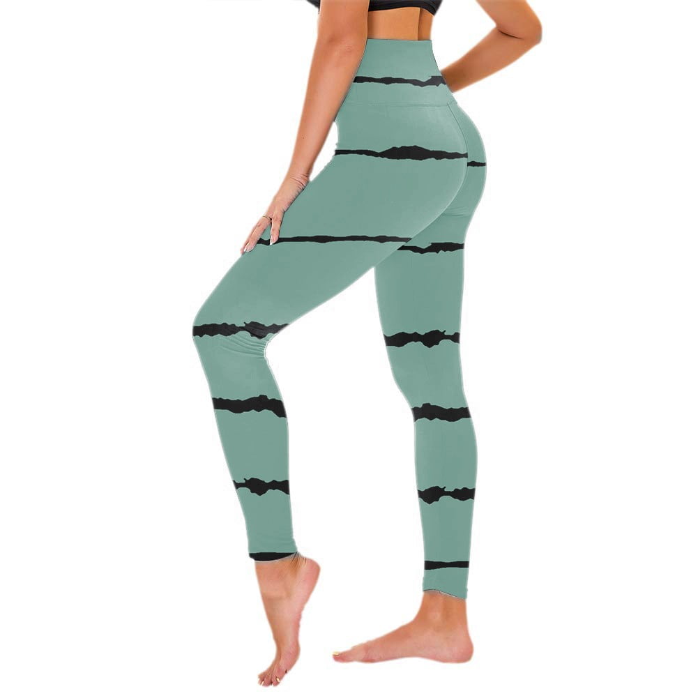 Aboser Striped Workout Leggings for Women Seamless High Waisted ...