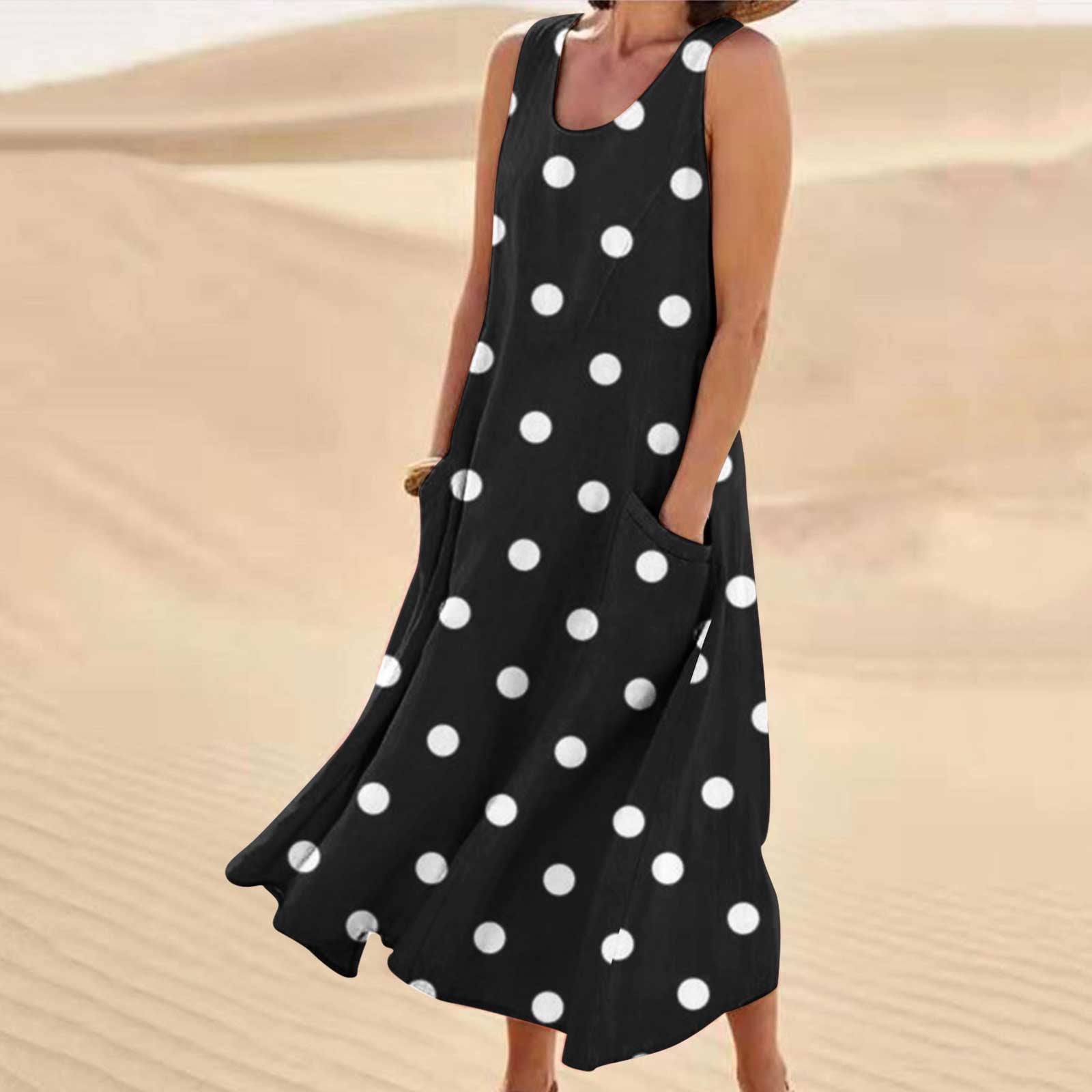 Aboser Summer Dresses for Women Plus Size Clearance Sale Cotton Linen ...