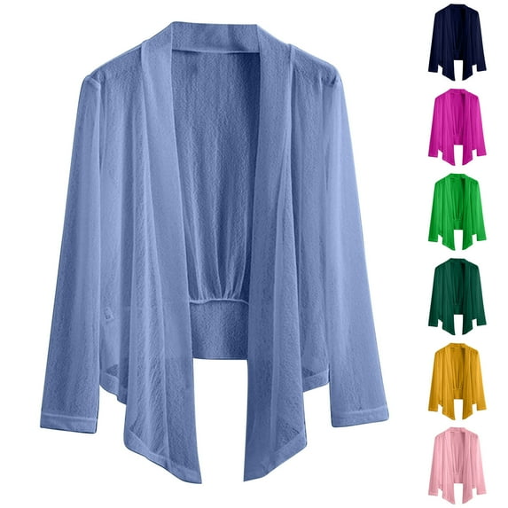 Aboser Sun Protection Sheer Cardigans for Women Open Front Long Sleeve ...