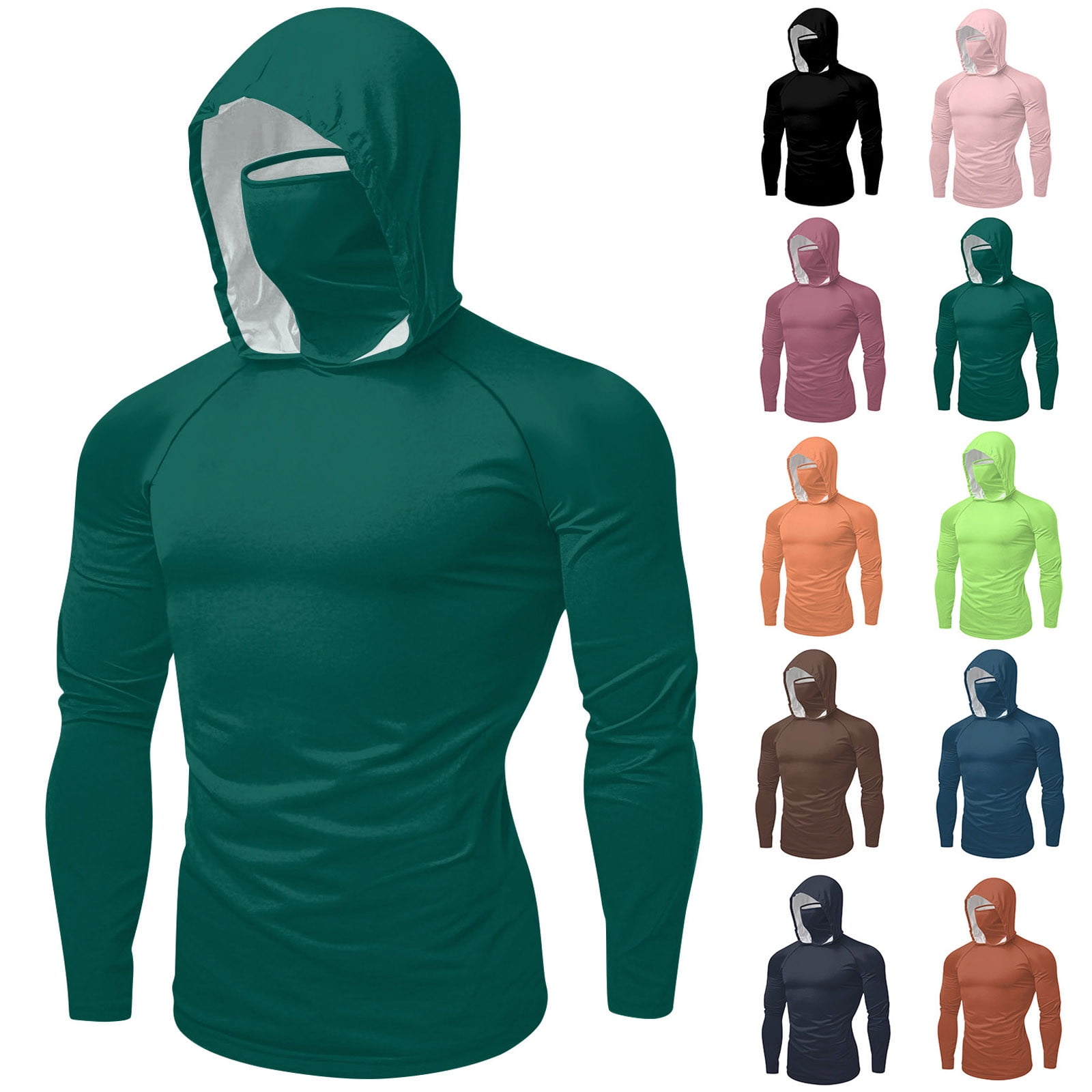 Aboser UPF 50+ Rash Guard Long Sleeve Workout Hoodies Athletic ...