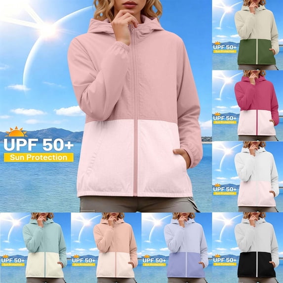 Aboser UPF 50+ Sun Hoodie Jacket for Women UV Protection Rash Guard ...