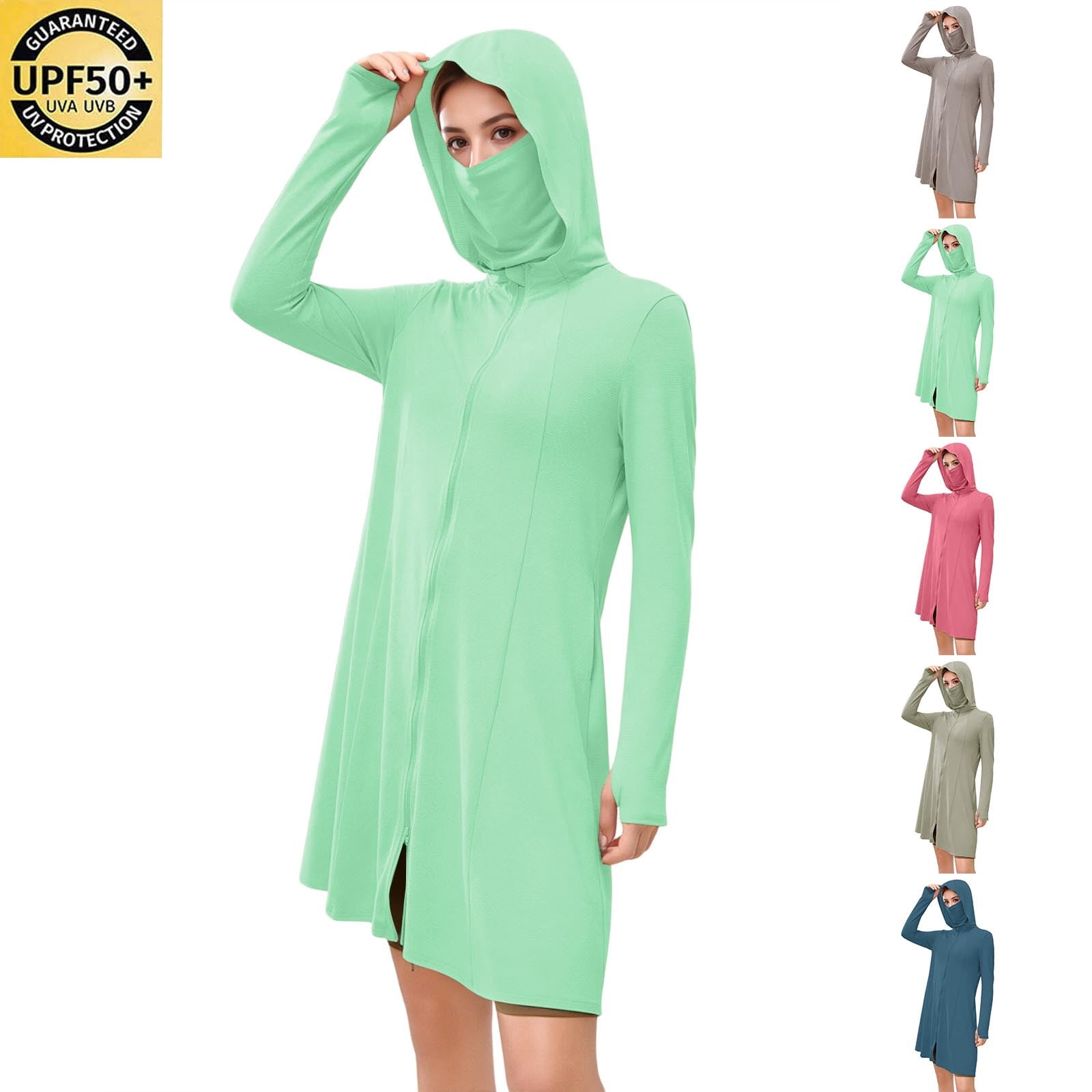 Aboser UV Protection Sun Hoodie Jacket for Women Zip Up Long Jackets ...