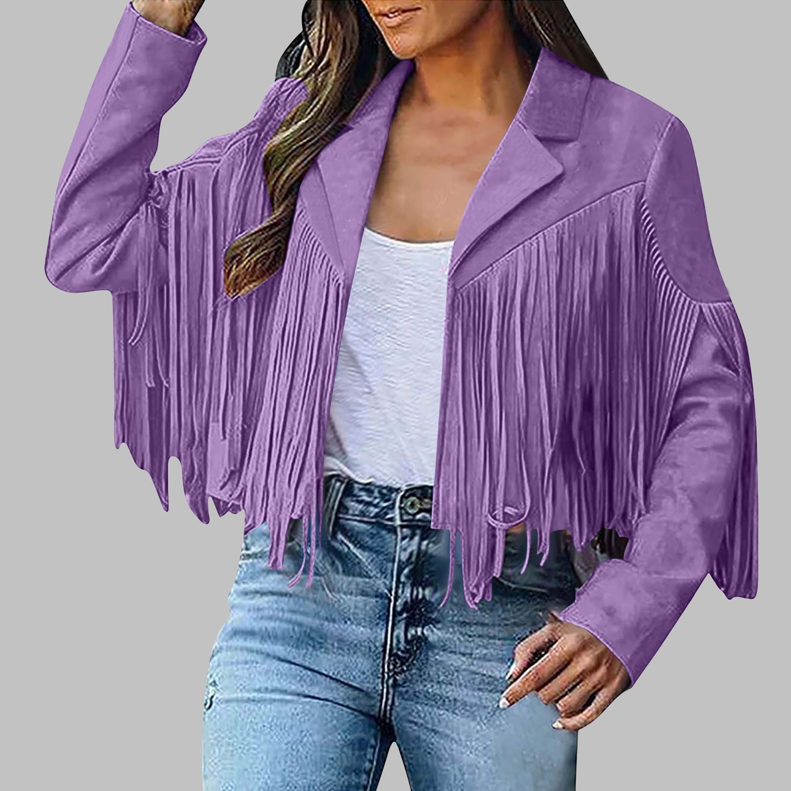 Aboser Western Fringe Jackets for Women Vintage 70s Cowboy Cardigan ...