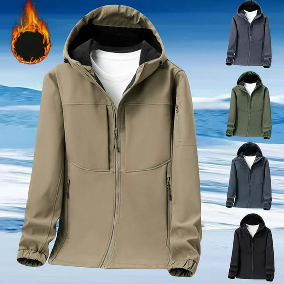 Aboser Winter Waterproof Rain Jacket Women Plus Size Soft Shell Windbreaker Warm Fleece Lined ...