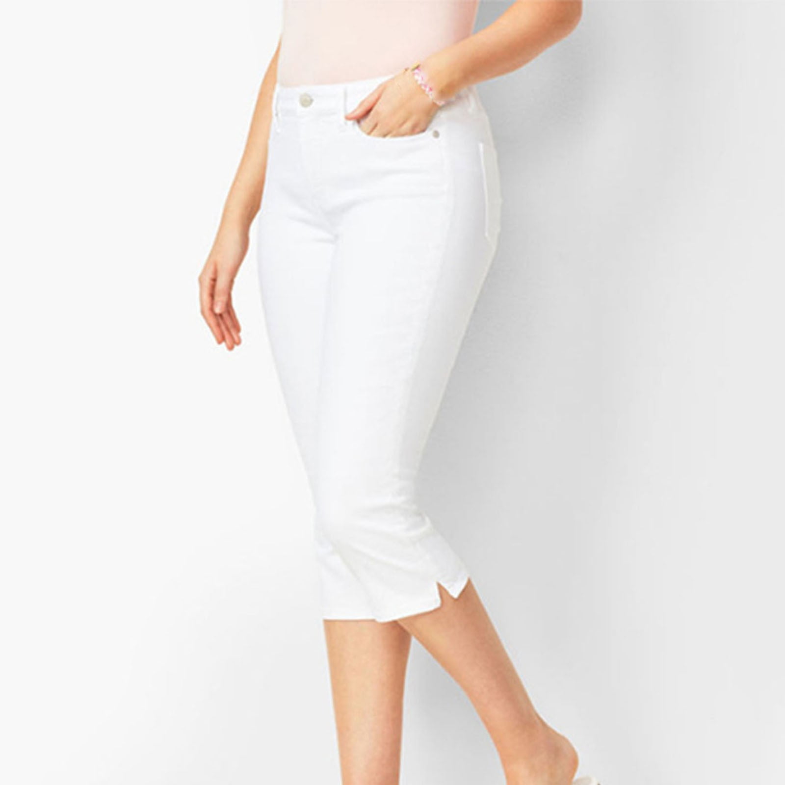 Aboser Women's Capri Jeans Plus Size High Waist Denim Pants Solid Color ...