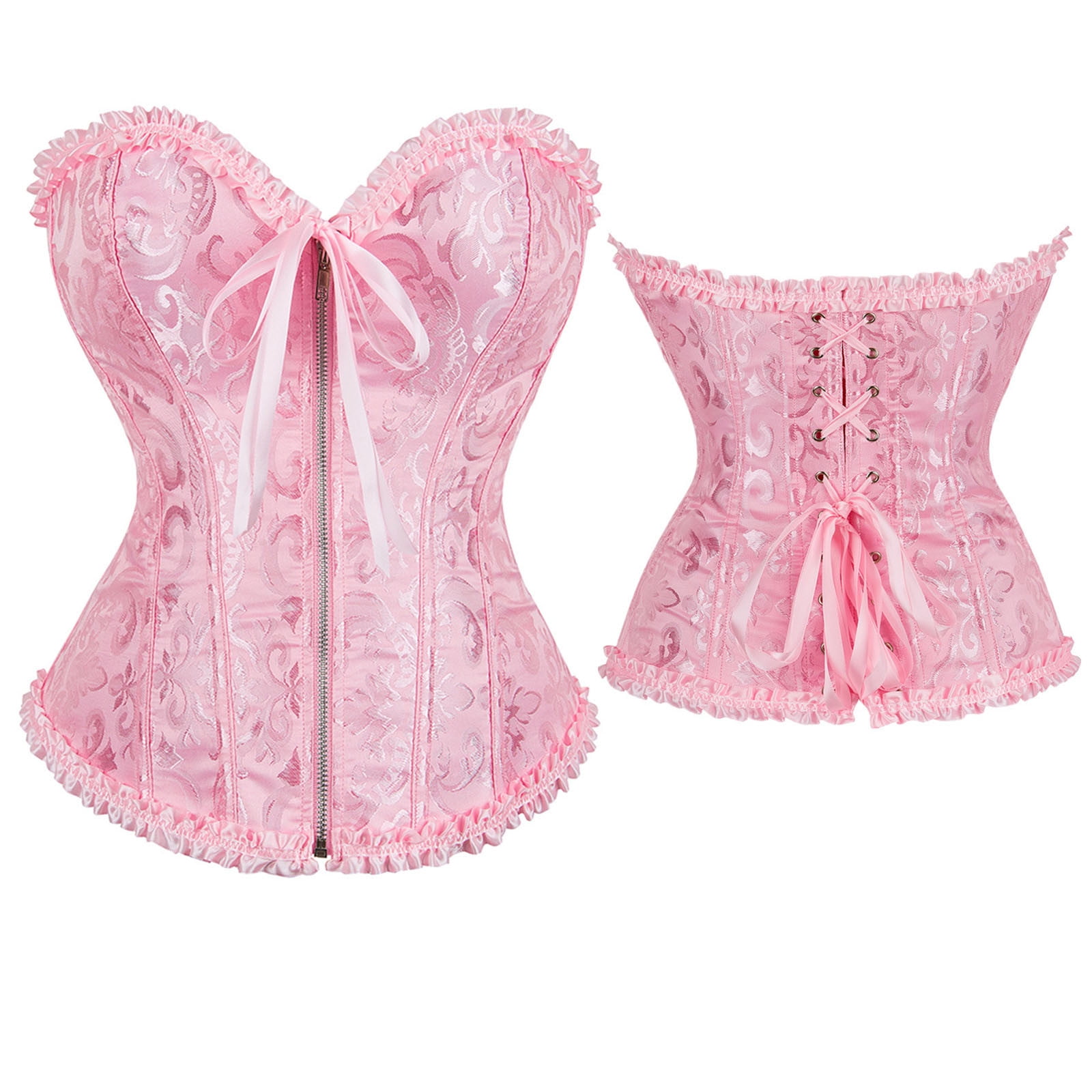 Aboser Women's Corset Tops for Dress Eyelet Lace Up Boned Waist Cincher ...