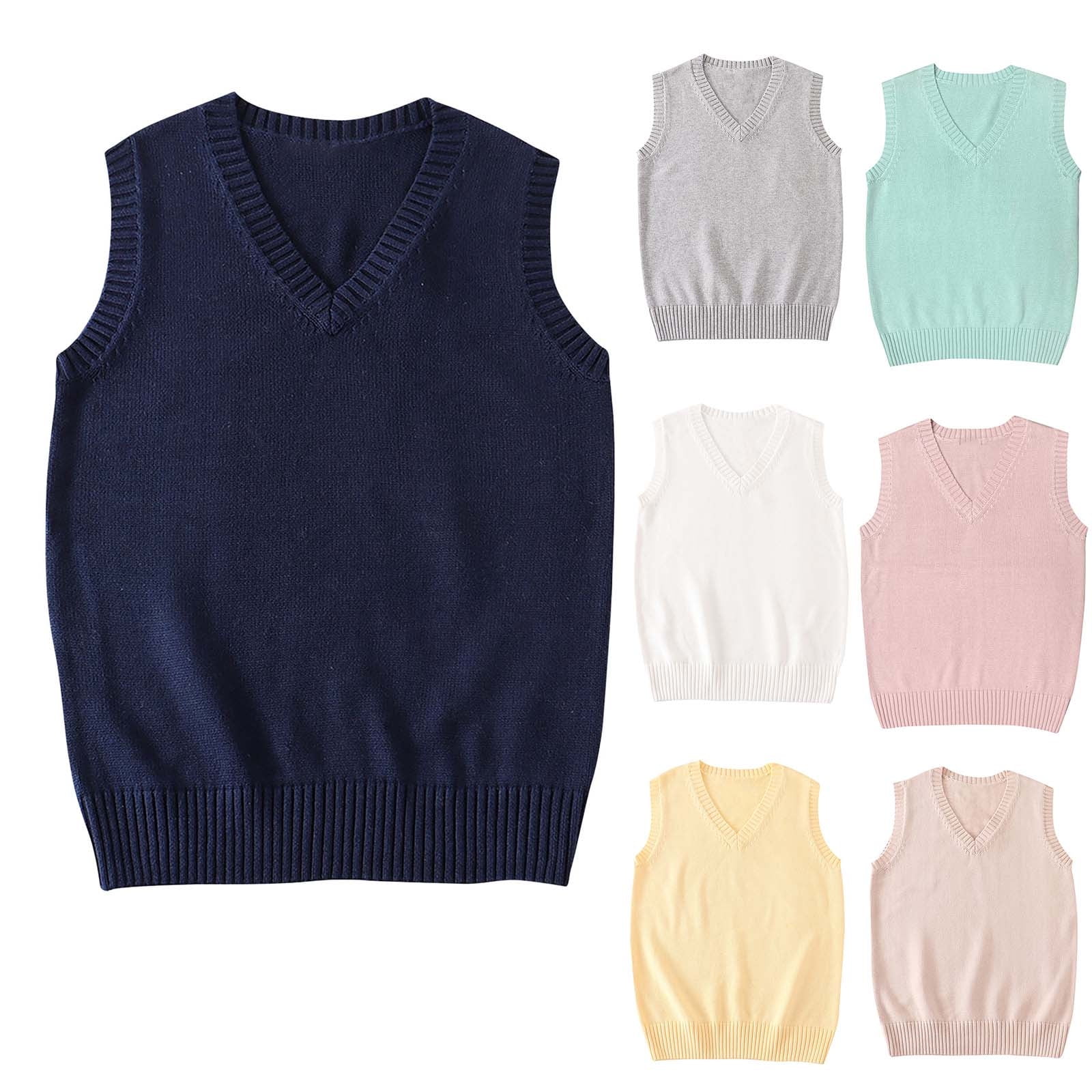 Aboser Women's Cotton Sweater Vest School Uniform Vests Lightweight ...