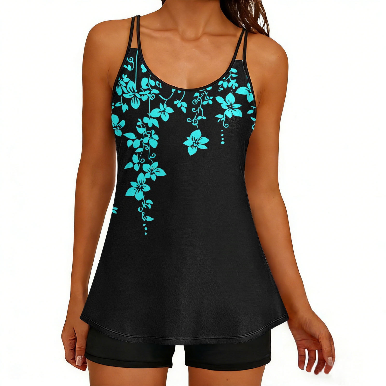 Aboser Women's Floral Boho Tankini Swimsuits Tummy Control Two Piece ...