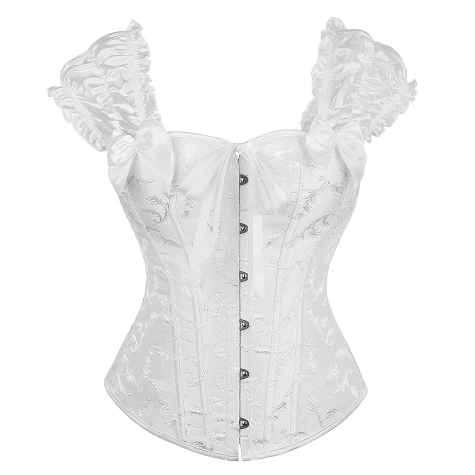 Aboser Women's Gothic Corset Tops Jacquard Eyelet Lace-Up Bustier ...