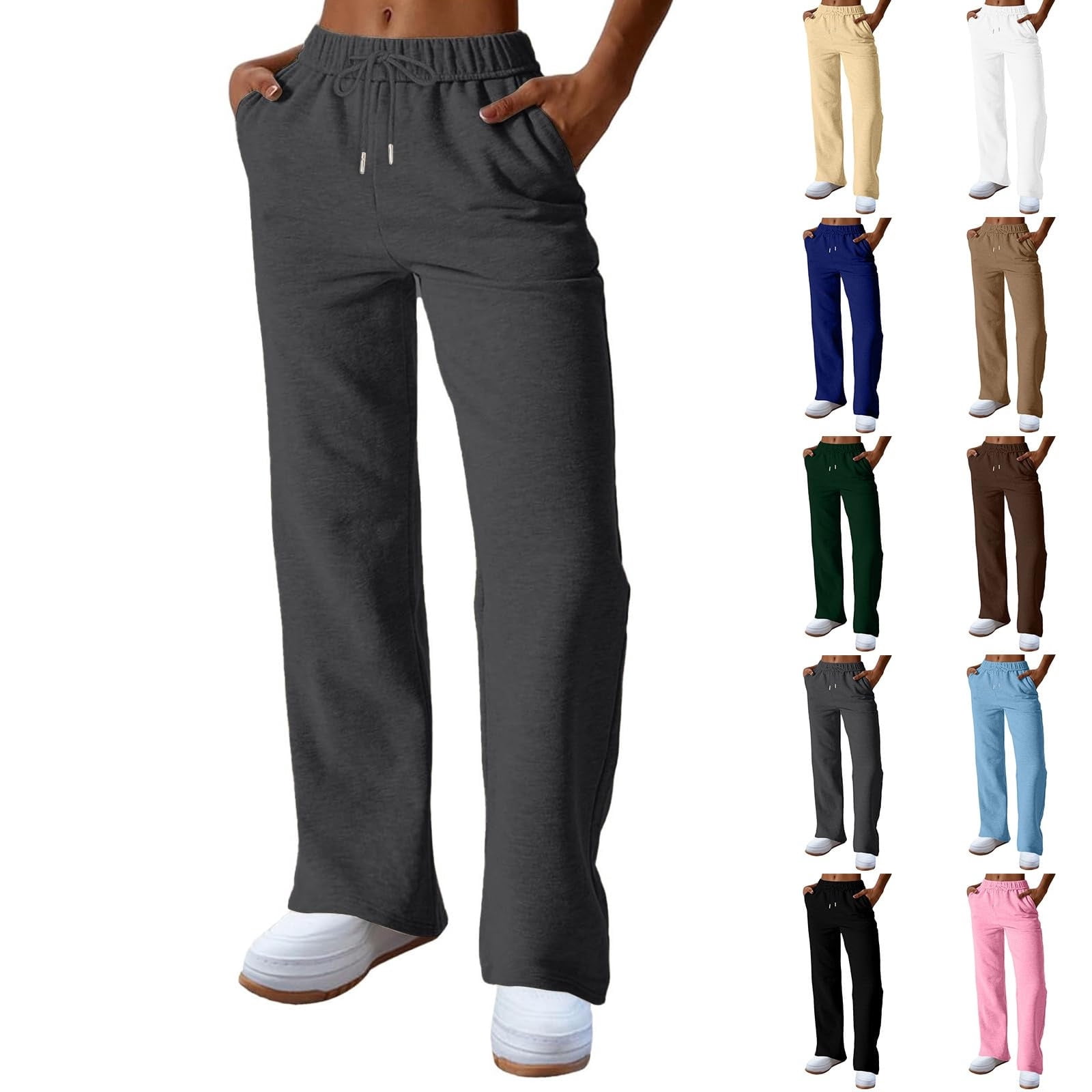 Aboser Women's Gym Joggers Sweatpants Athletic Fit Wide Leg Workout ...