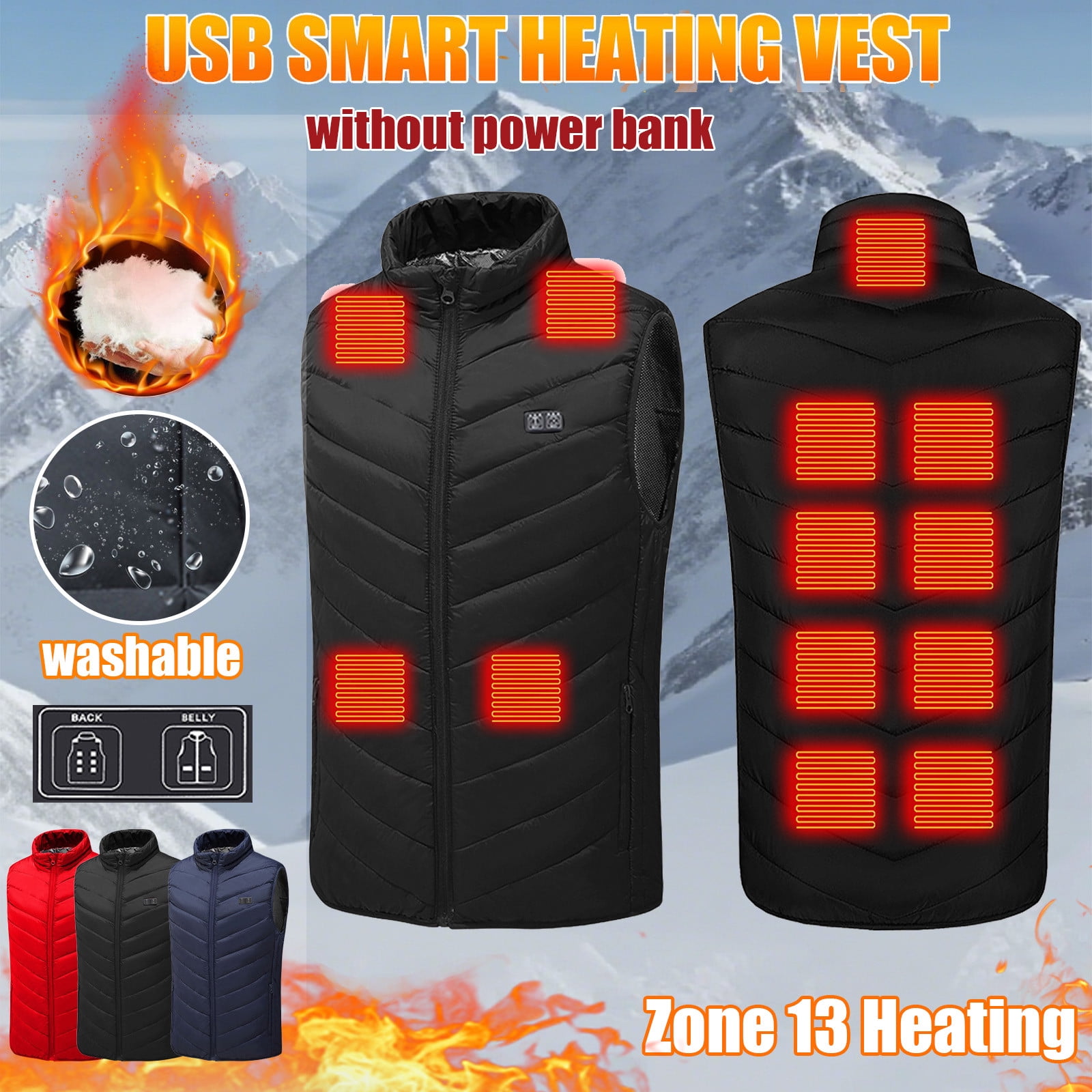 Aboser Women's Heated Vest without Battery Pack USB Electric Heating ...
