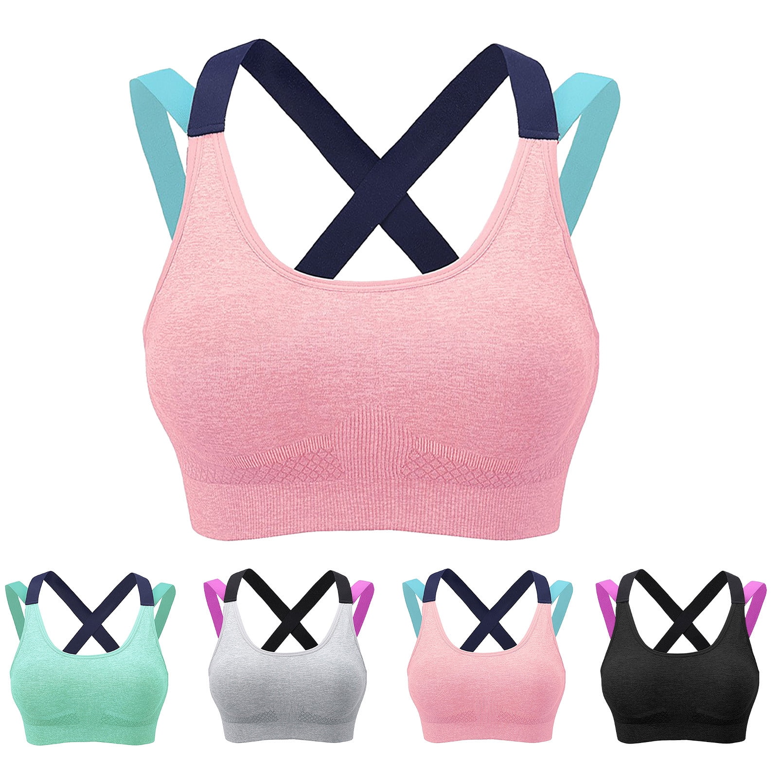 Aboser Women's High Impact Sports Bras for Gym Running Yoga Criss Cross ...