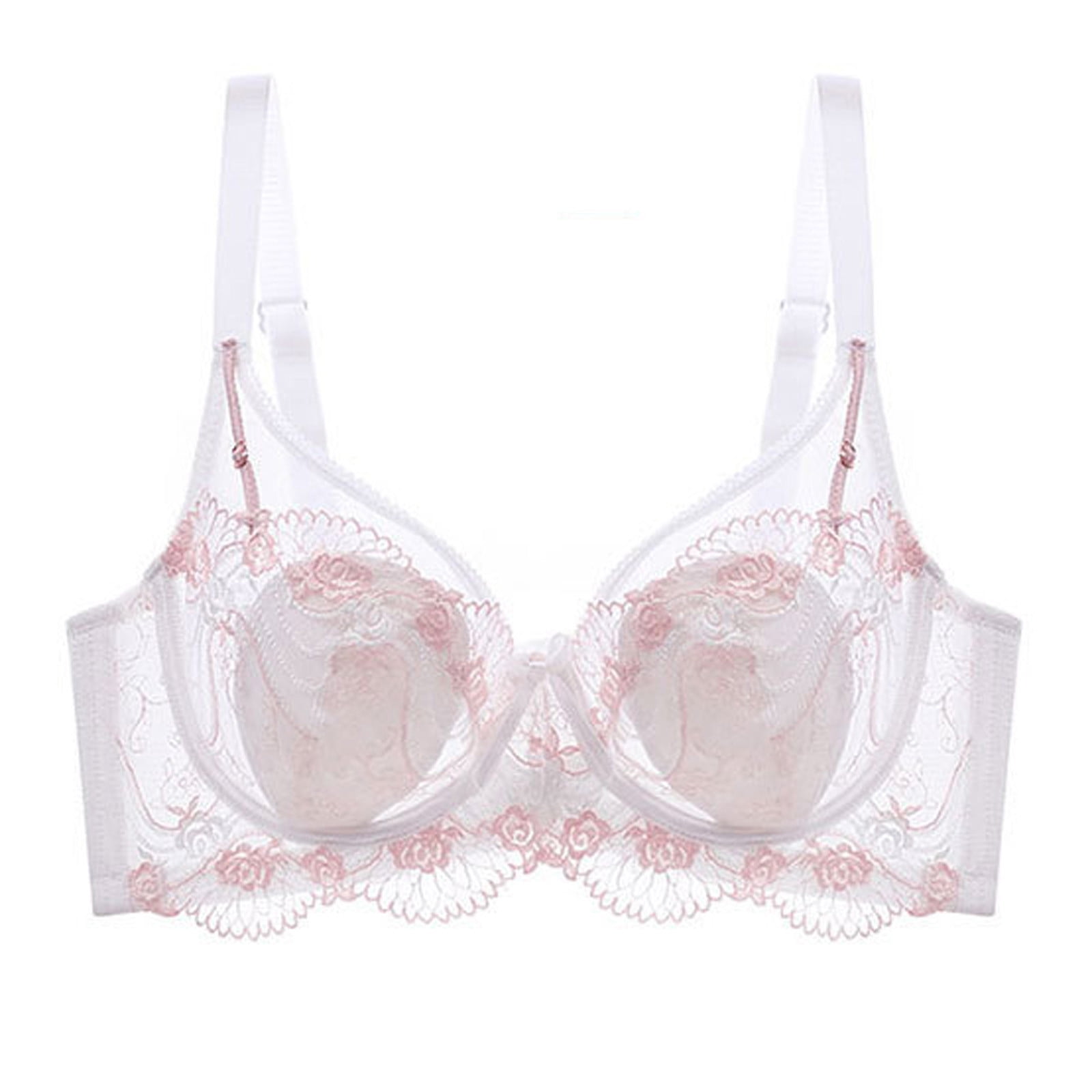 Aboser Women's Lace Bra Push Up Lightly Support Bras See Through ...