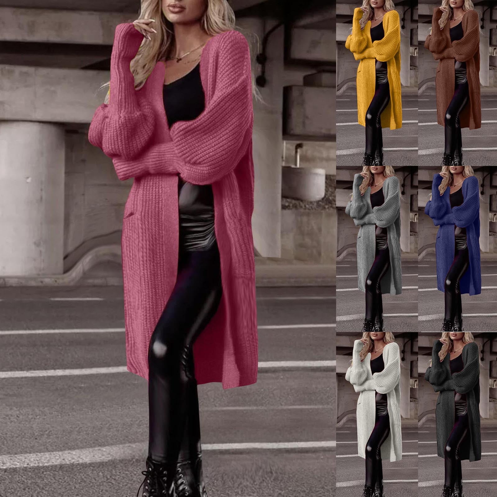 Aboser Women's Long Cardigan Sweaters Trendy Chunky Cardigans Casual ...