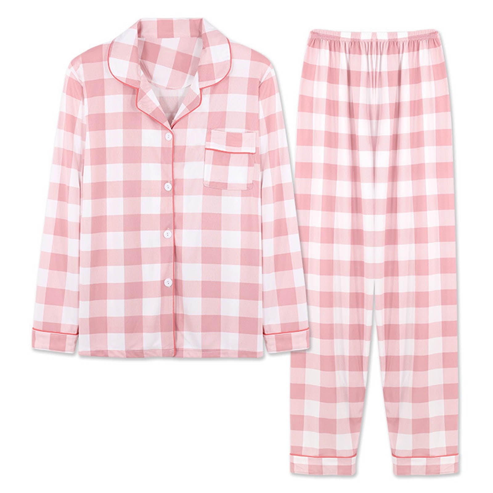 Aboser Women's Pajama Sets Long Sleeve 2 Piece Outfits Cute Button Down ...