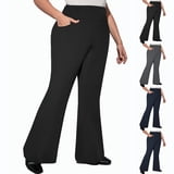 Aboser Women's Plus Size Bootcut Dress Pants with Pockets Business ...