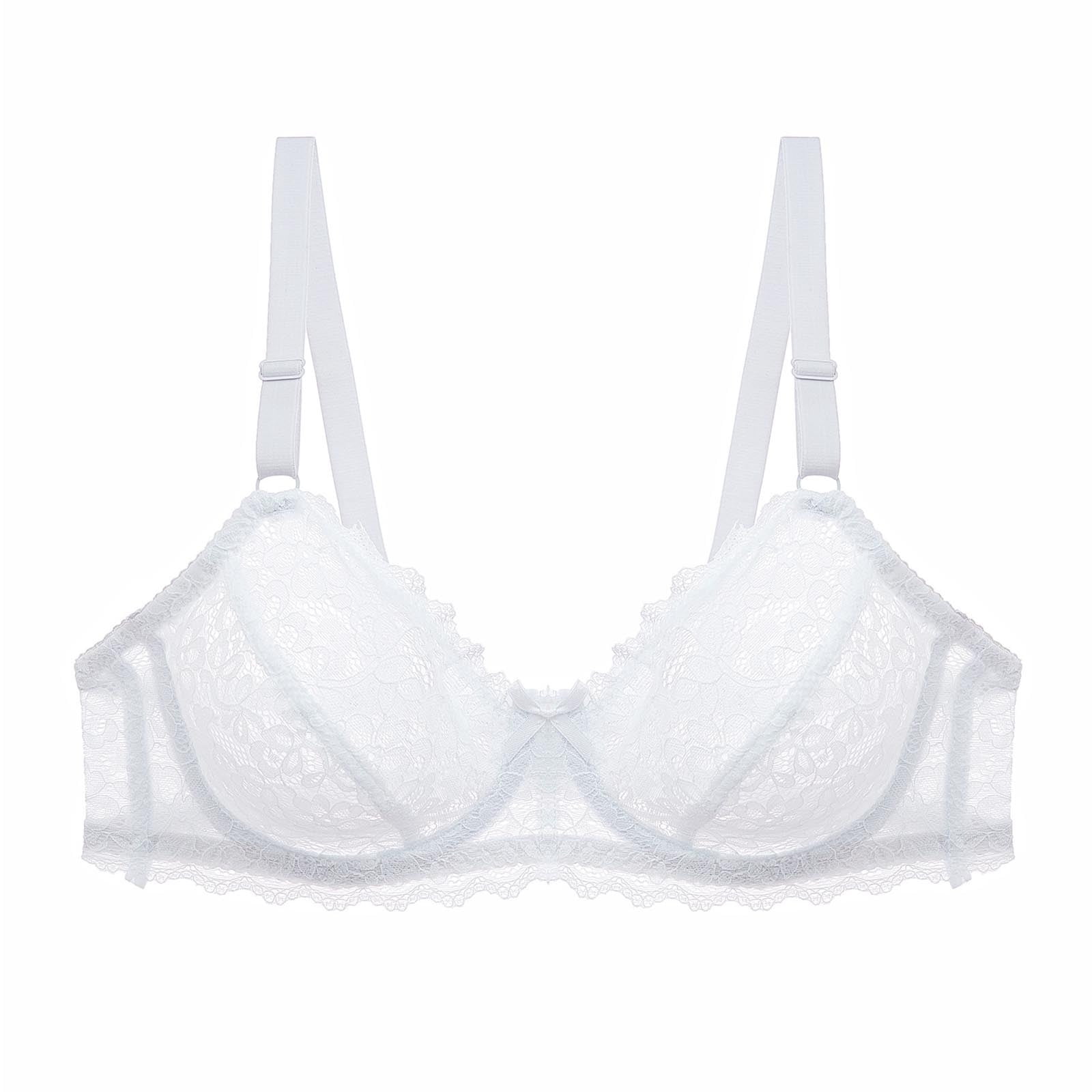 Aboser Women's Sexy Lace Bra Sheer Mesh Balconette Demi Bras Soft See ...