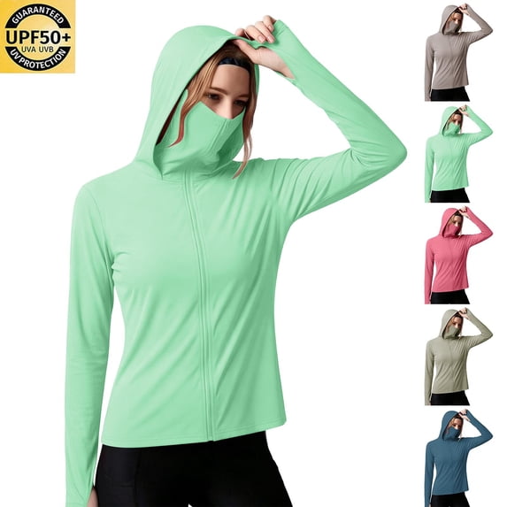 Aboser Women's UPF 50+ Sun Protection Hoodie Shirts Breathable Mesh ...