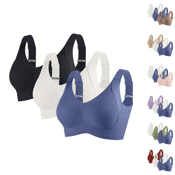 Aboser Womens 3 Pack Seamless Sports Bras No Underwire Workout ...