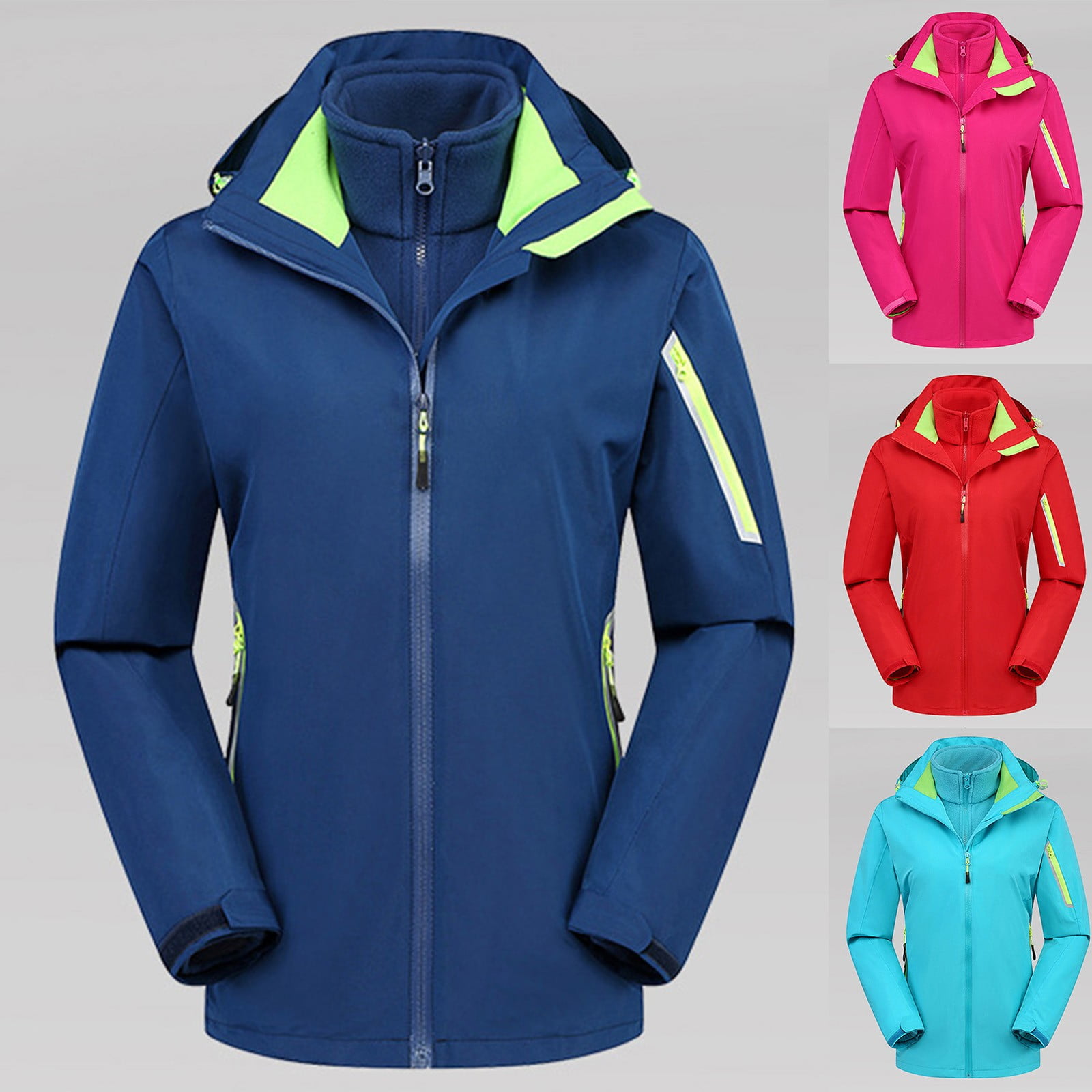 Aboser Womens 3 in 1 Ski Snow Jacket Thermal Winter Waterproof Rain ...