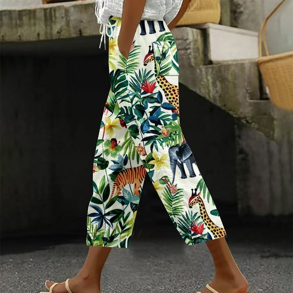 Aboser Womens Boho Harem Capri Pants with Pockets Summer 2026 Cute ...