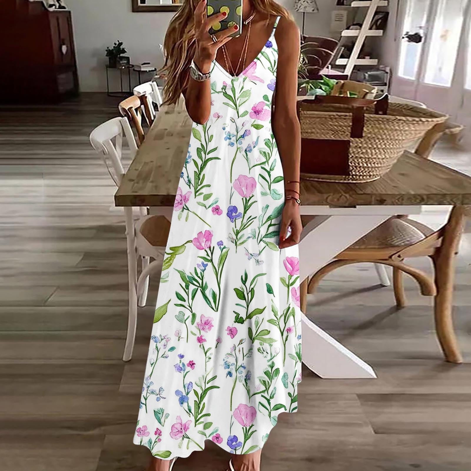 Aboser Womens Boho Vacation Dress Summer Sleeveless Maxi Dress Trendy ...