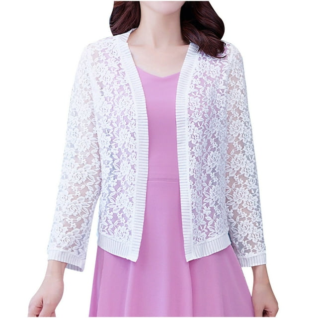 Aboser Womens Bolero Shrugs for Dresses Plus Size Lace Shrug Cardigan ...