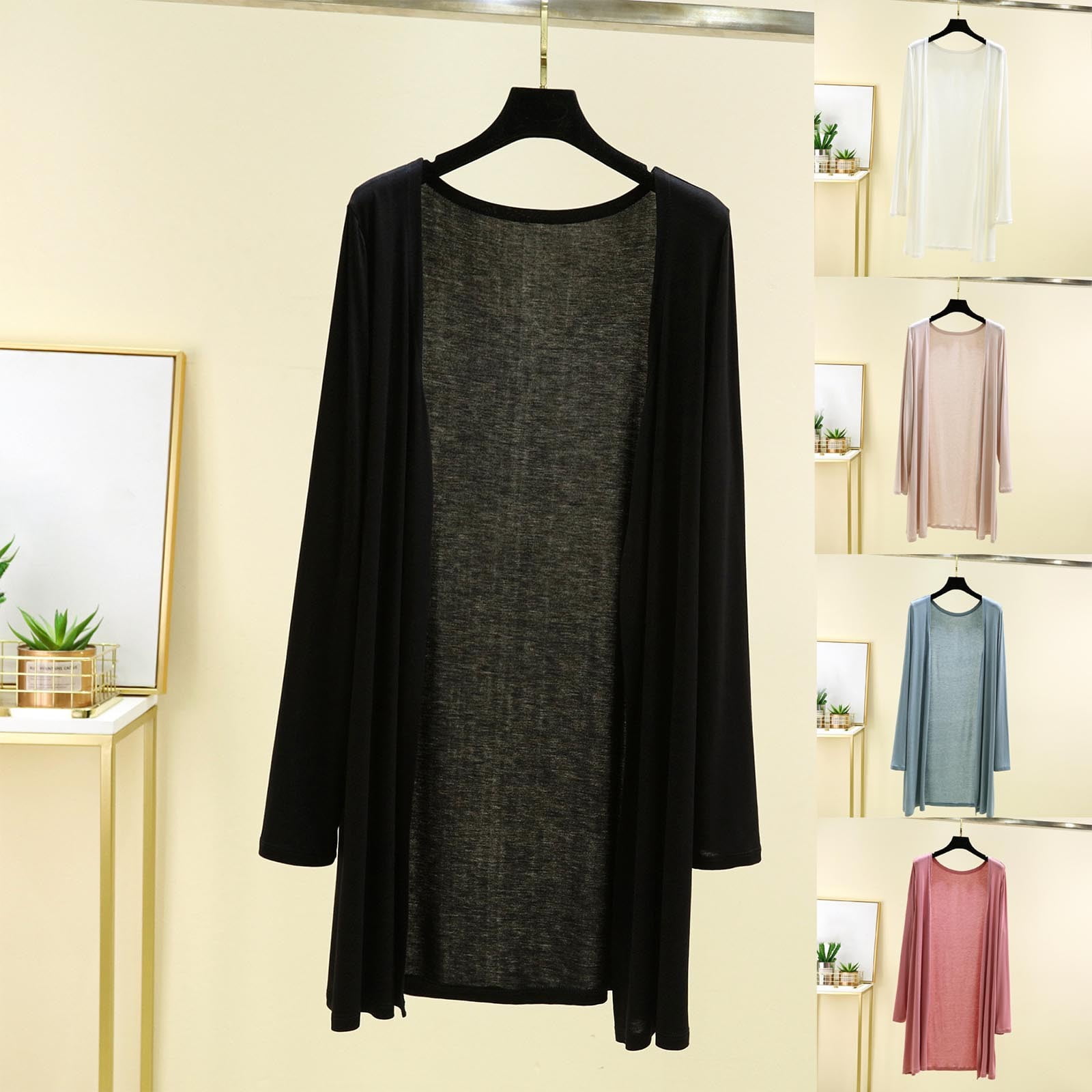 Aboser Womens Casual Cardigan Thin Open Front Cardigans Cozy Long ...