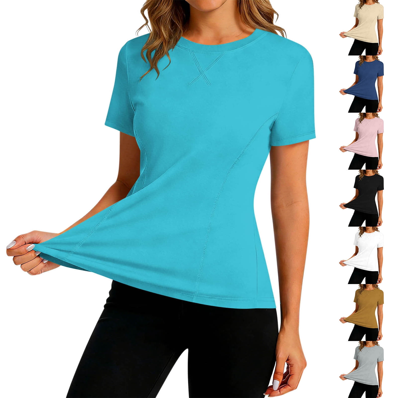 Aboser Womens Cooling Sun Shirt UV Protection Short Sleeve T Shirts ...