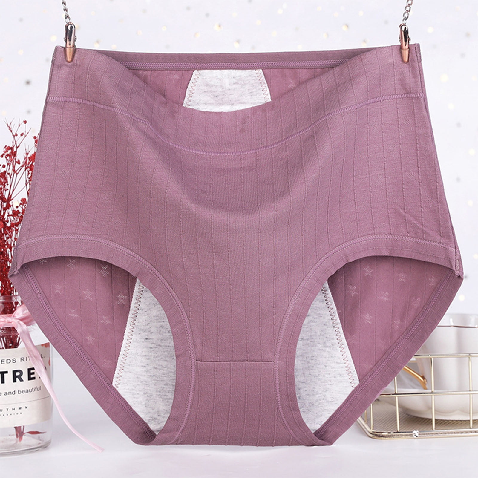 Aboser Womens High Waist Period Underwear 2024 Plus Size Cotton Panties