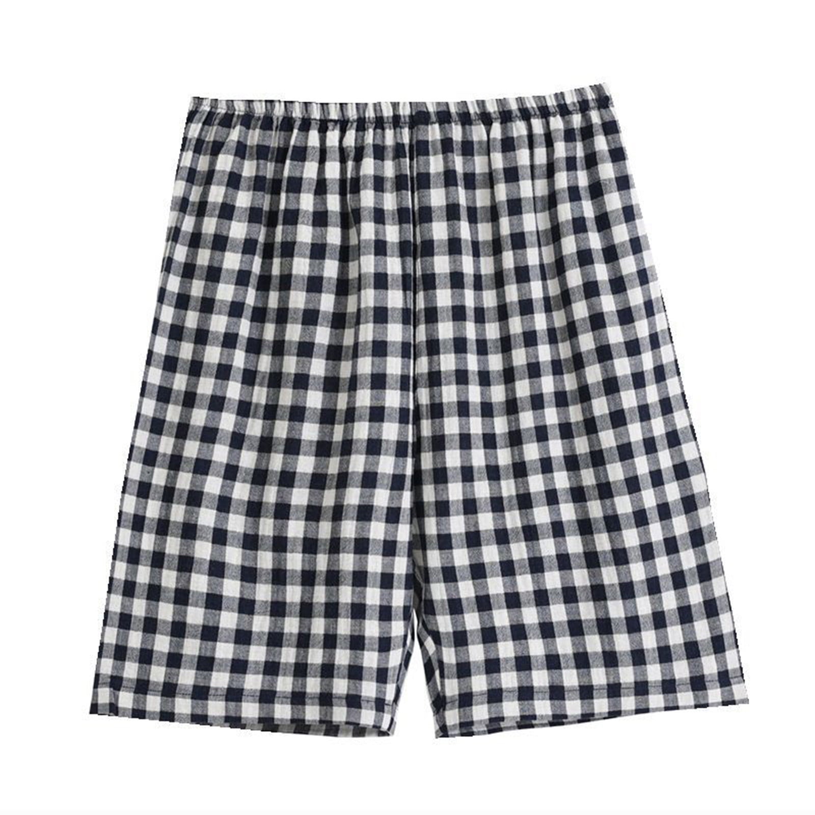 Aboser Womens Pajama Shorts Comfy Plaid Sleepwear Short Casual Cotton ...
