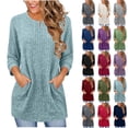 Aboser Womens Ribbed Knit Sweaters with Pockets 3/4 Sleeve Knitwear ...