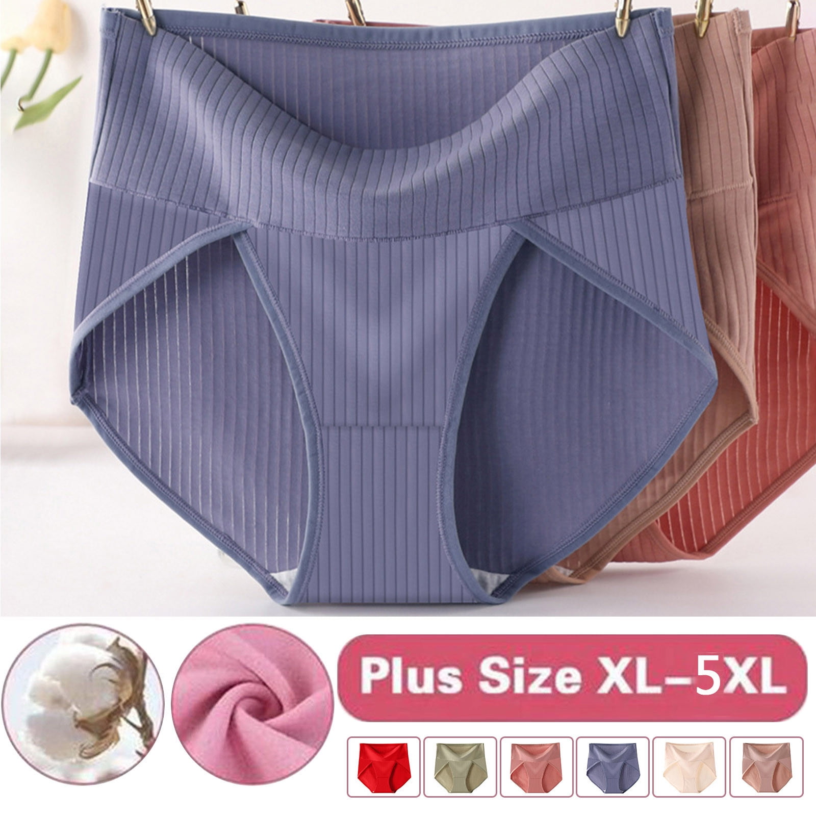 Aboser Womens Seamless Underwear Plus Size Cotton Panties Breathable ...