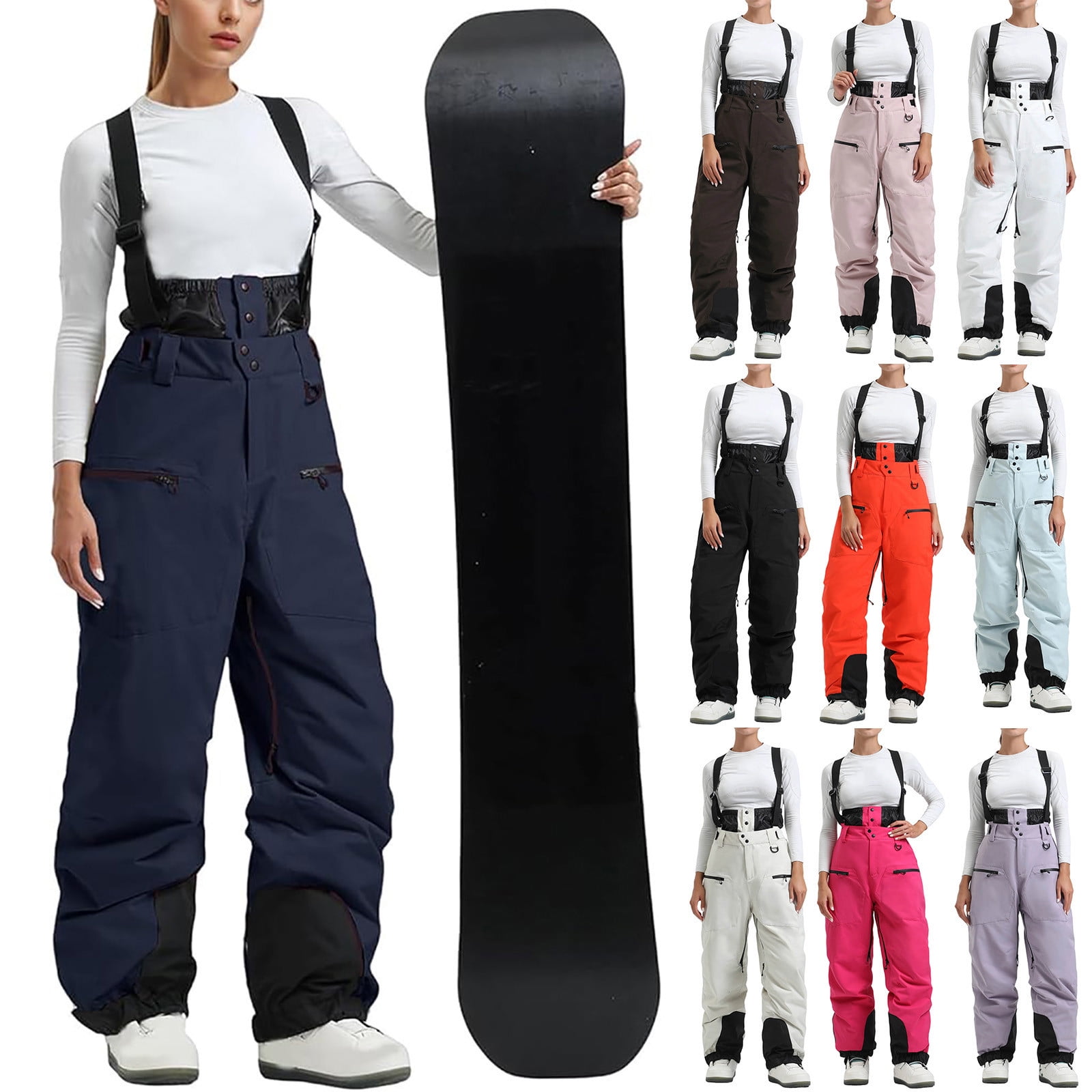 Aboser Womens Snow Ski Bibs Waterproof Windproof Ripstop Overalls ...