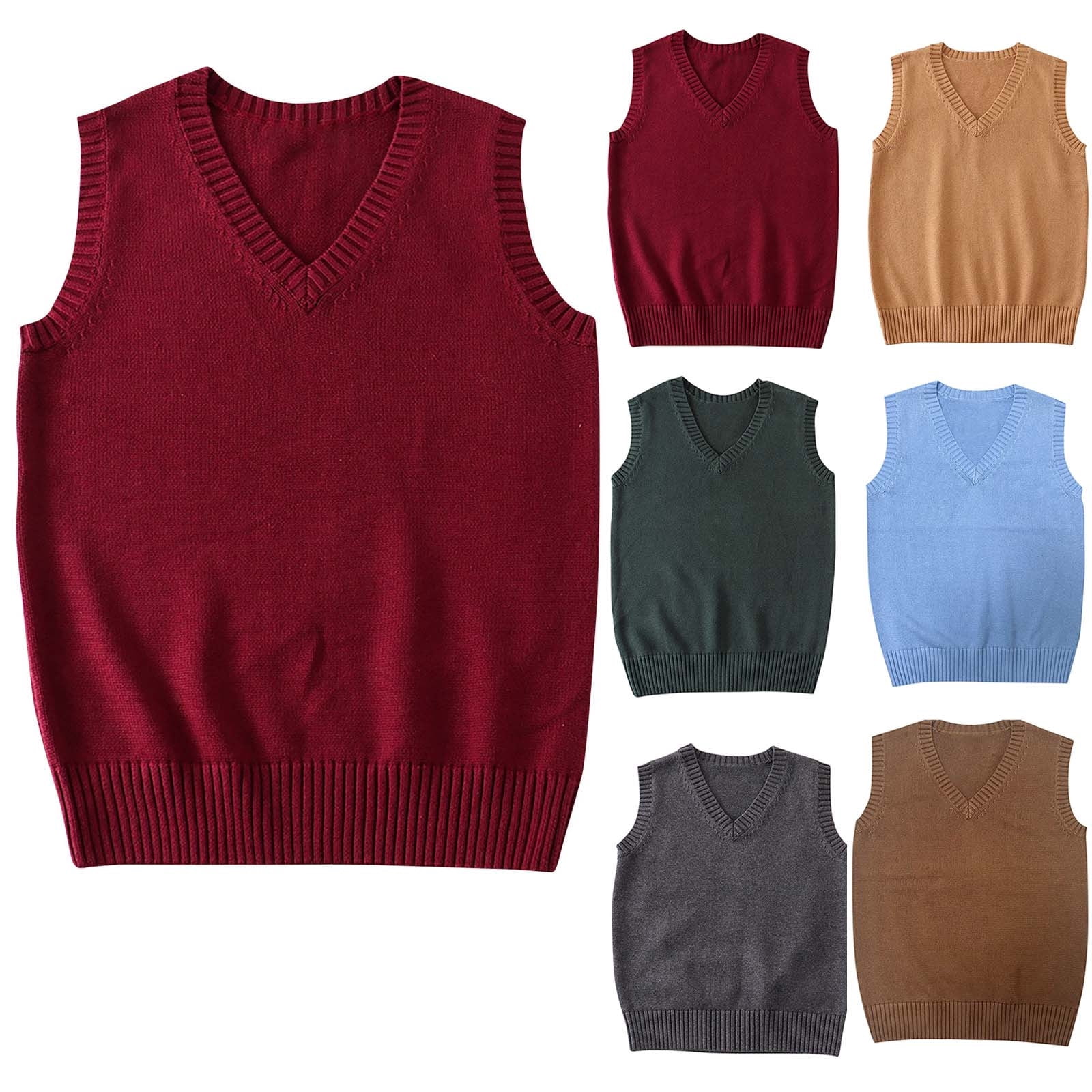Aboser Womens Sweater Vest V Neck School Uniform Vests Solid Color ...