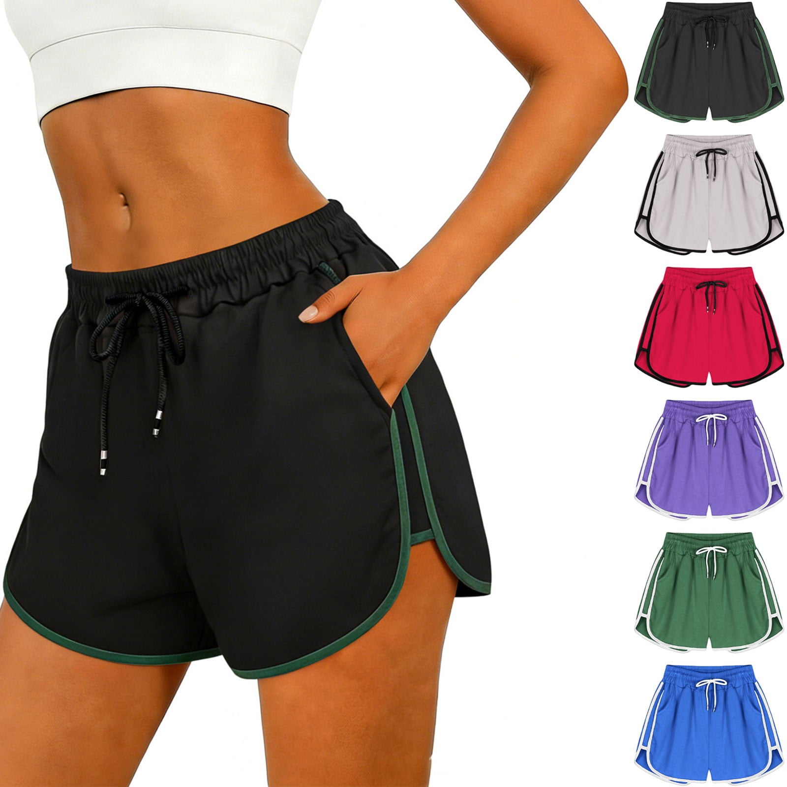 Aboser Womens Track Shorts Gym Exercise Workout Shorts 3 Inch Inseam ...