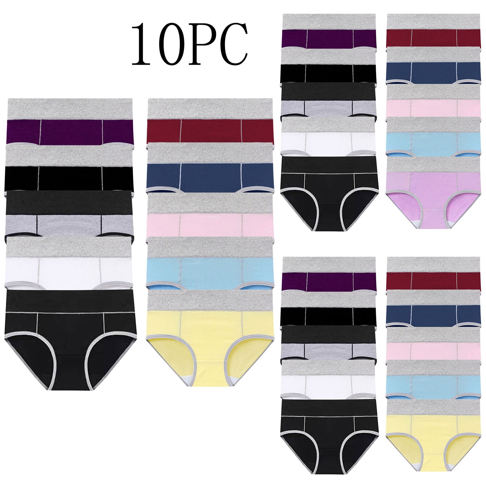 Aboser Womens Underwear 10 Pack Full Coverage Panties for Ladies Plus ...