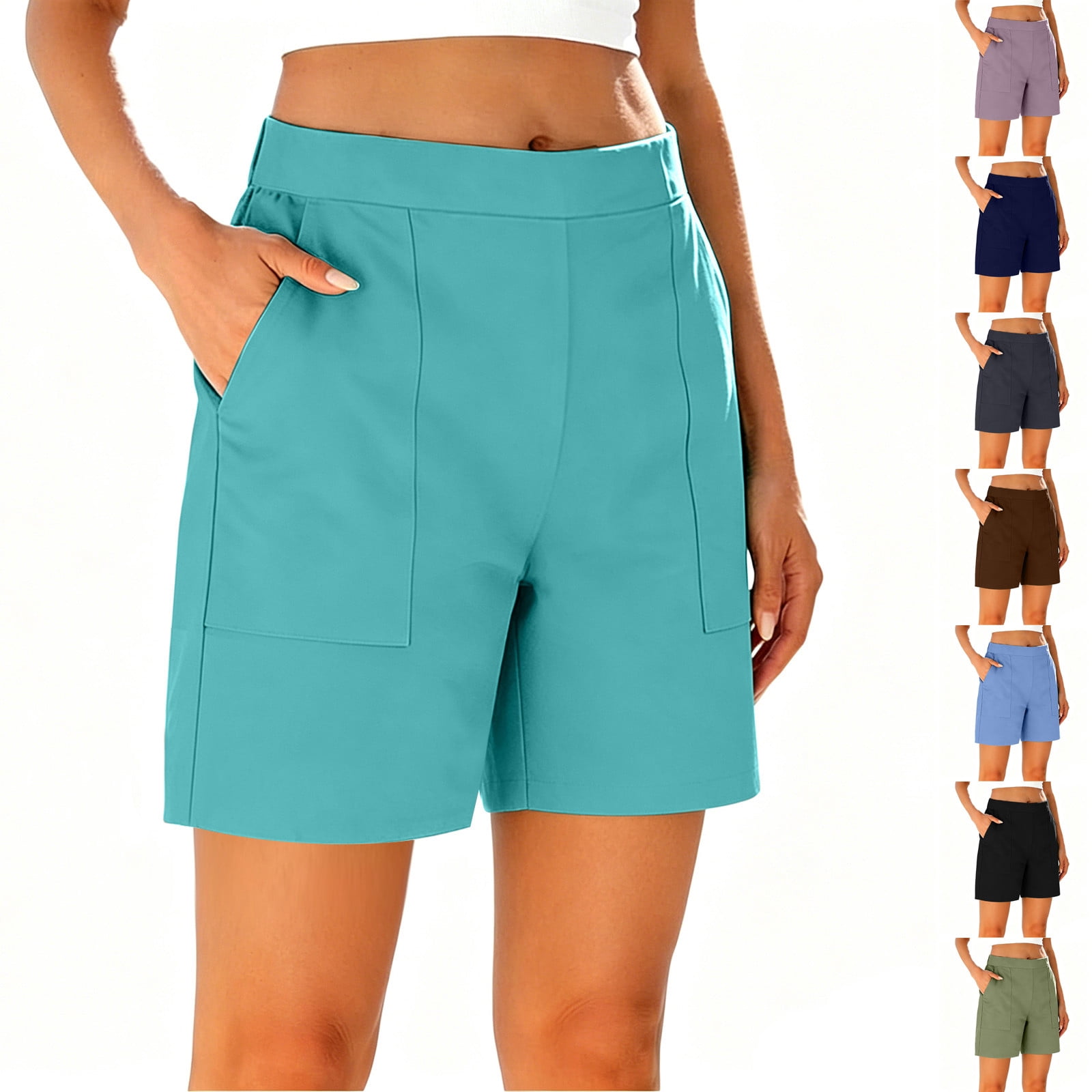 Aboser Womens Work Shorts Business Casual High Waisted Shorts Summer ...