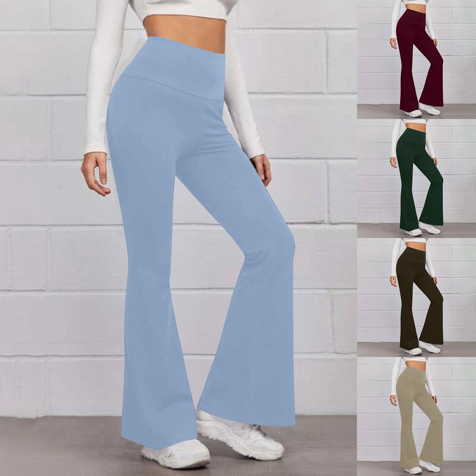Aboser Workout Leggings For Women High Waist Flared Pants Tummy Control