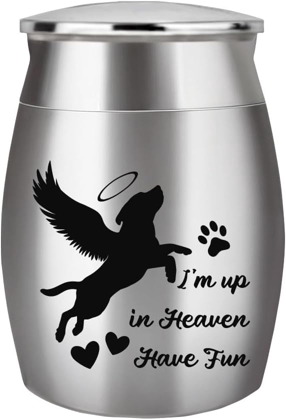 About 1 Pcs 30mm Diameter Mini Puppy Angel Urn Stainless Steel Urn ...