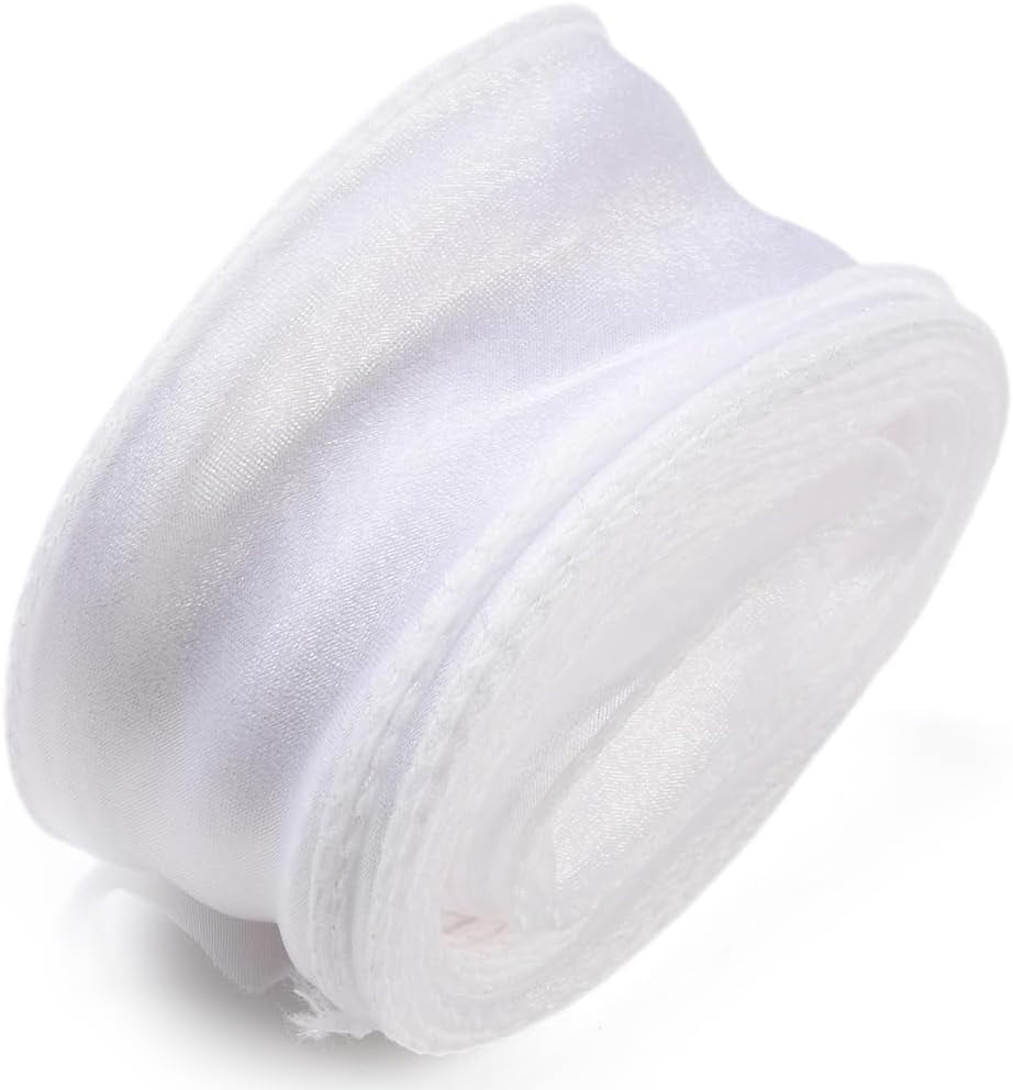 About 10 Yards 1 1/2 Inch White Organza Transparent Ribbon Fishtail ...