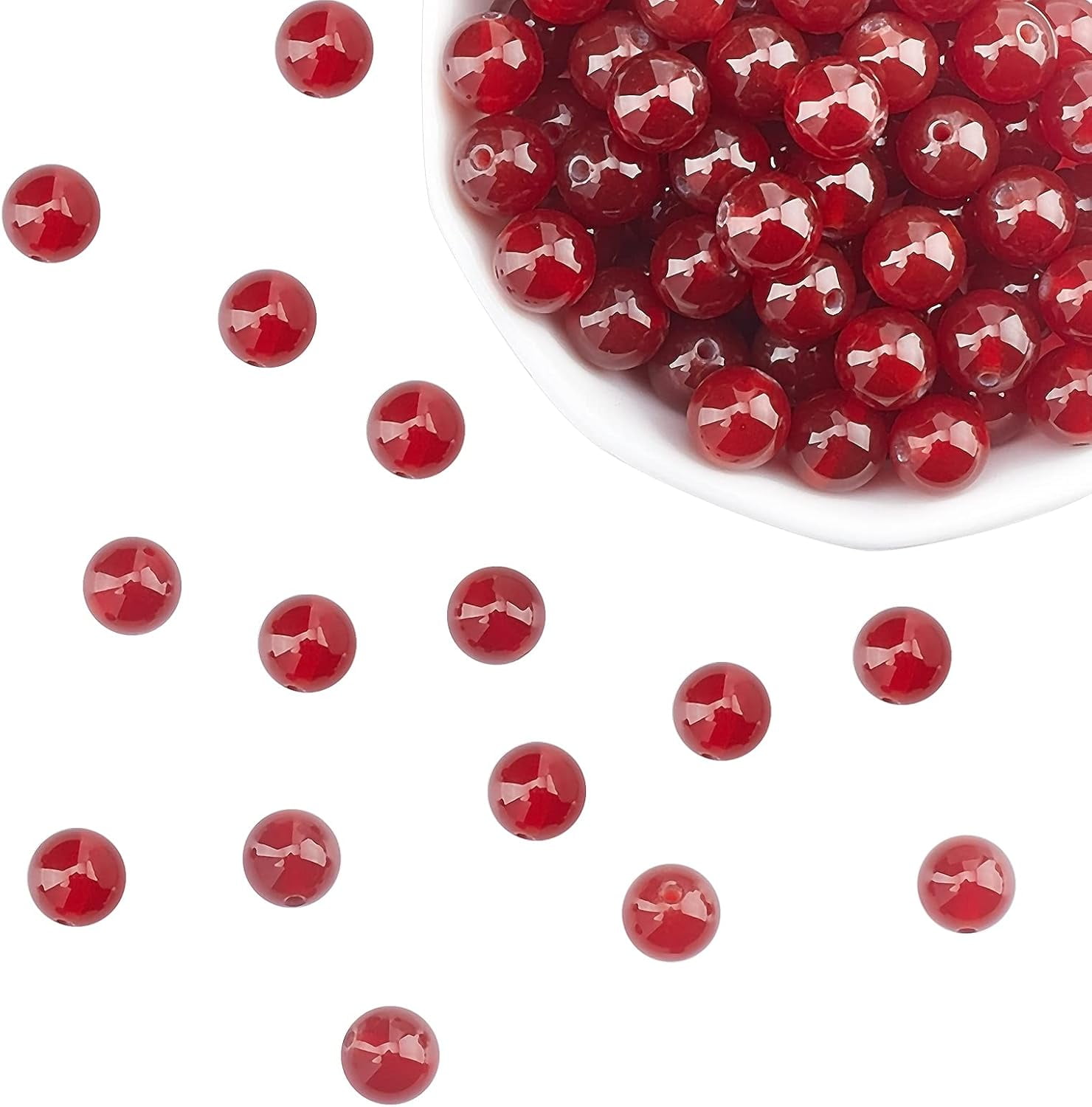 About 100 Pcs 8mm Natural Stone Beads Natural Carnelian Round Beads ...