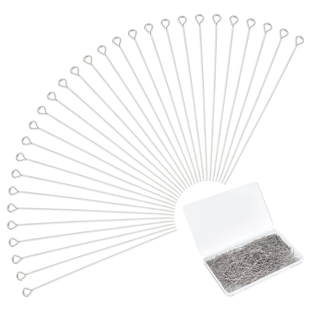 About 1000pcs Stainless Steel Head Pin 50mm Straight Head Pin with 2mm ...