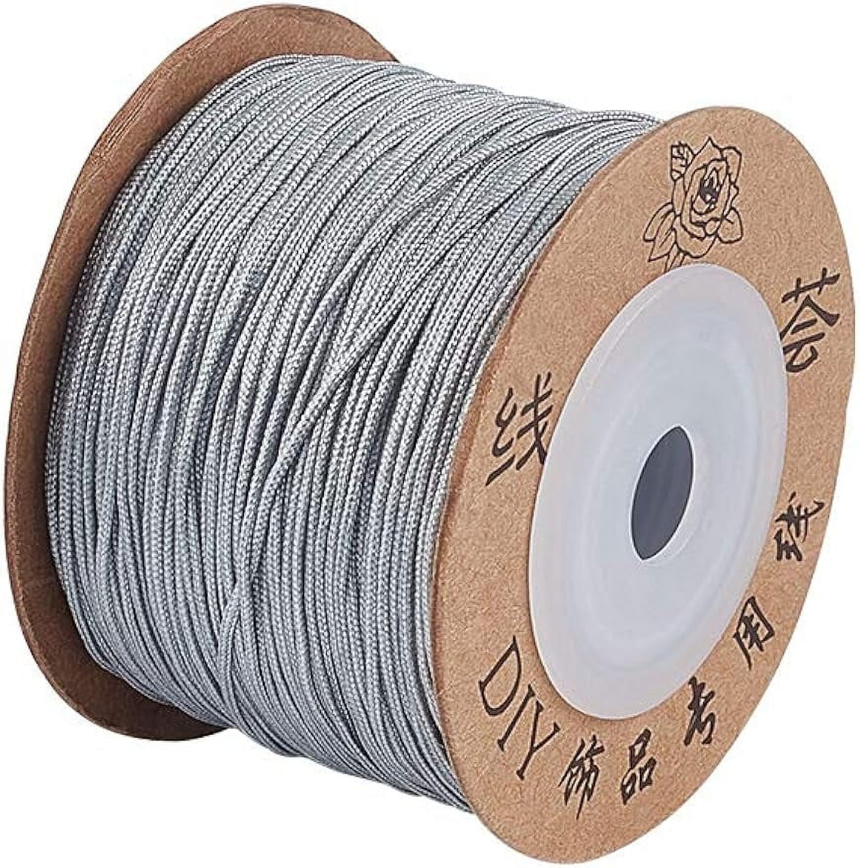 About 100m/roll 0.8mm Nylon Thread Cord Chinese Knotting Cord Silver ...