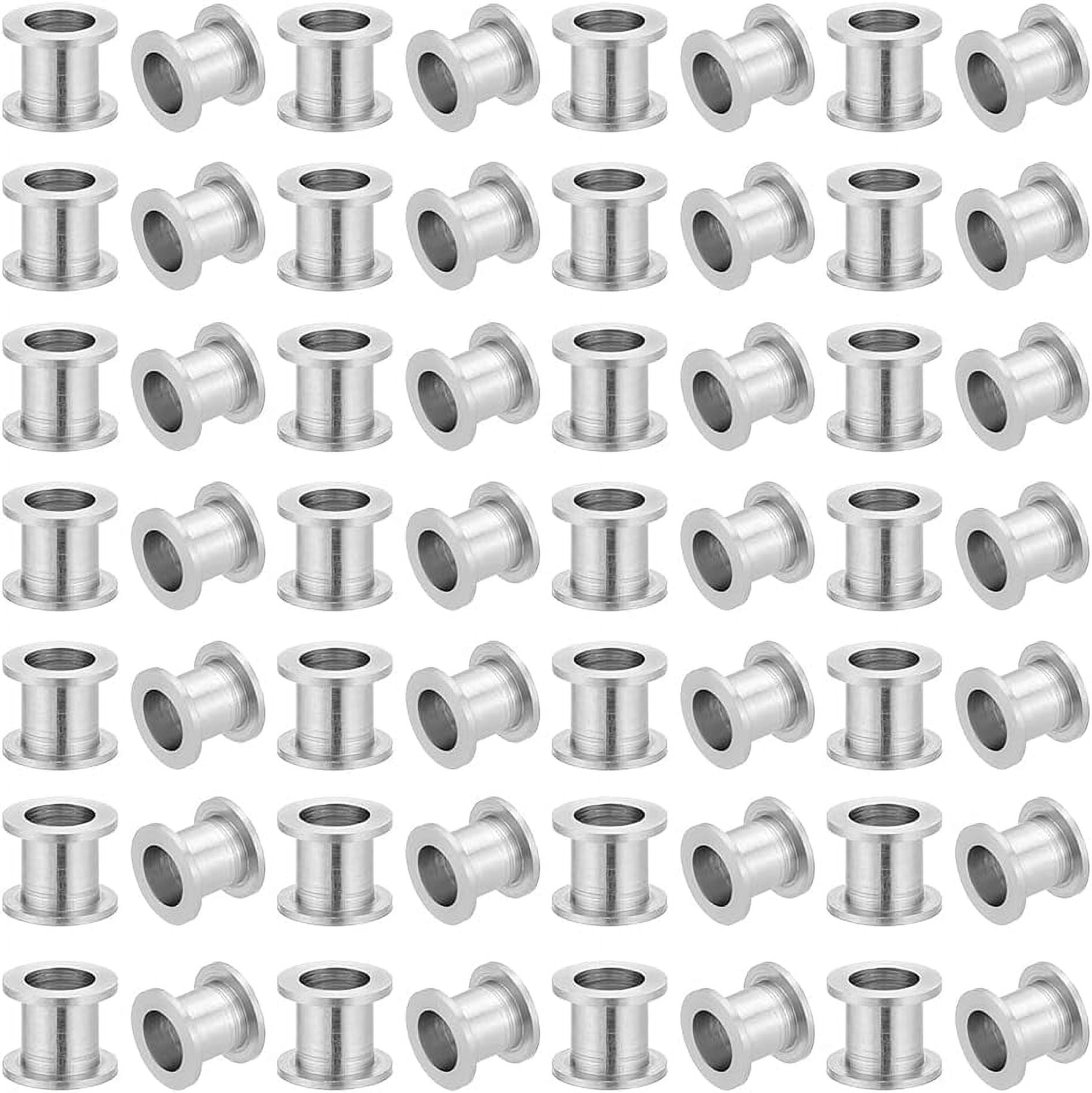 About 100pcs Column Beads Stainless Steel Parachute Cord Bead 3.5mm ...